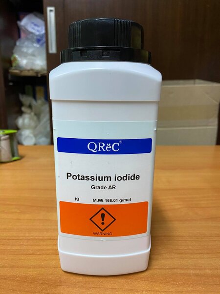 Potassium iodide 99 5 AR grade 1 กโลกรม ขวด ยหอ Qrec