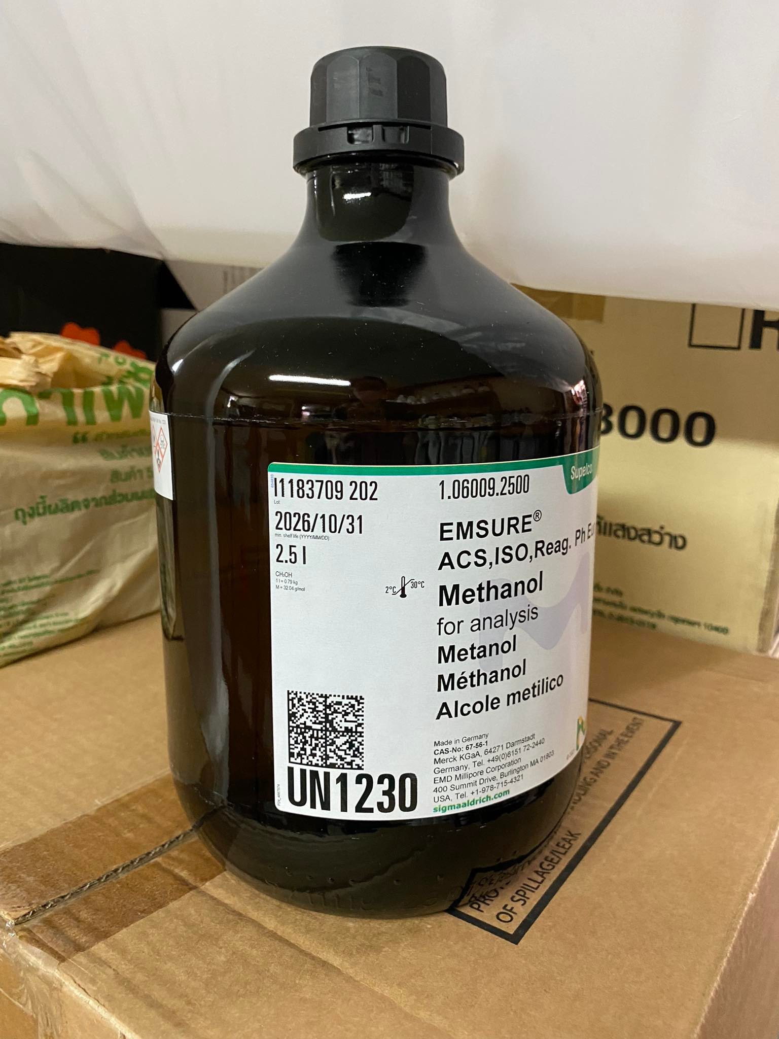 Methanol 99.9% AR.grade (2.5 ลิตร/ขวด) ยี่ห้อ Merck, Germany - แล็ป วัลเล่ย์ | สารเคมี เครื่อง ...