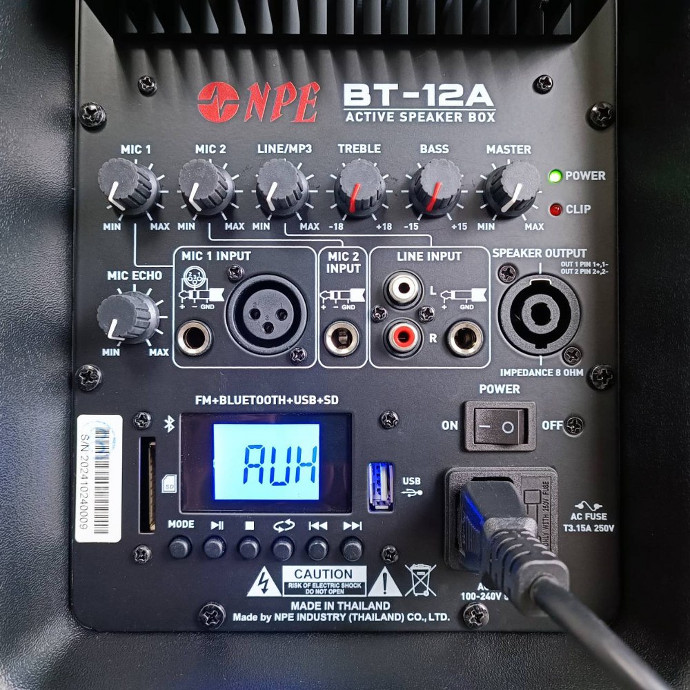 NPE ฺBT-12A ตู้ขยาย 12นิ้ว บลูบูธ ตู้ลำโพงอเนกประสงค์ 12 นิ้ว มีแอมป์ขยายในตัว NPE BT12A BT 12 A ...