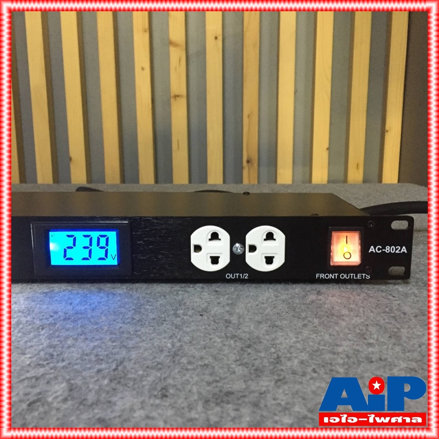 TECHCRON AC802A ปลั๊กไฟ 1U ปลั๊กขาว AC802 จอสีน้ำเงิน AC-802 ปลั๊กไฟใส่แร็ค AC 802 A ปลั๊กไฟ ...