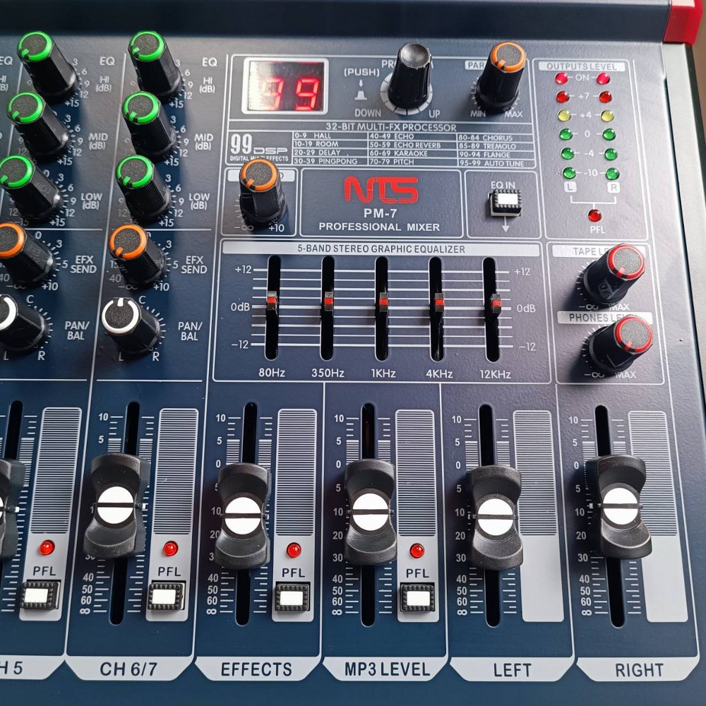 NTS PM-7 POWER MIXER Bluetooth และ USB Recording เพาเวอร์มิกเซอร์ 7 แชนแนล PM 7 PM7 เอไอ-ไพศาล ...