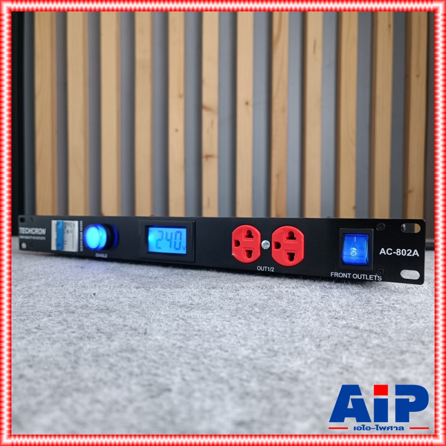 TECHCRON AC802A ปลั๊กไฟ 1U ปลั๊กคละสี AC802 จอสีน้ำเงิน AC-802 ปลั๊กไฟใส่แร็ค AC 802 A ปลั๊กไฟ ...