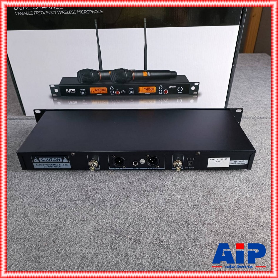 NTS UD-600 ไมค์ลอยปรับความถี่ ไมโครโฟนไร้สาย ไมค์ถือคู่ เปลี่ยนความถี่ได้ ย่านความถี่ UHF UD 600 ...
