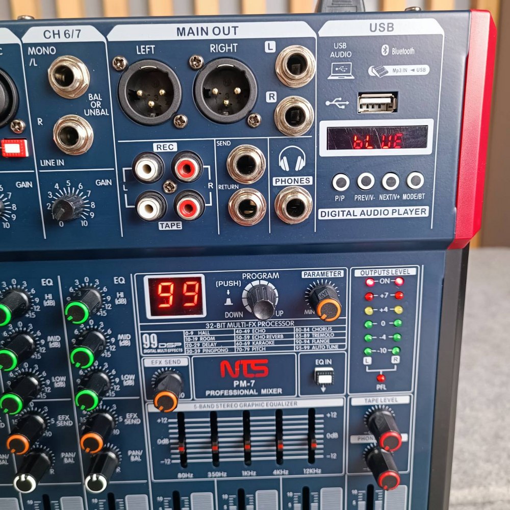 NTS PM-7 POWER MIXER Bluetooth และ USB Recording เพาเวอร์มิกเซอร์ 7 แชนแนล PM 7 PM7 เอไอ-ไพศาล ...