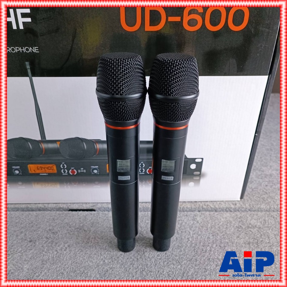 NTS UD-600 ไมค์ลอยปรับความถี่ ไมโครโฟนไร้สาย ไมค์ถือคู่ เปลี่ยนความถี่ได้ ย่านความถี่ UHF UD 600 ...