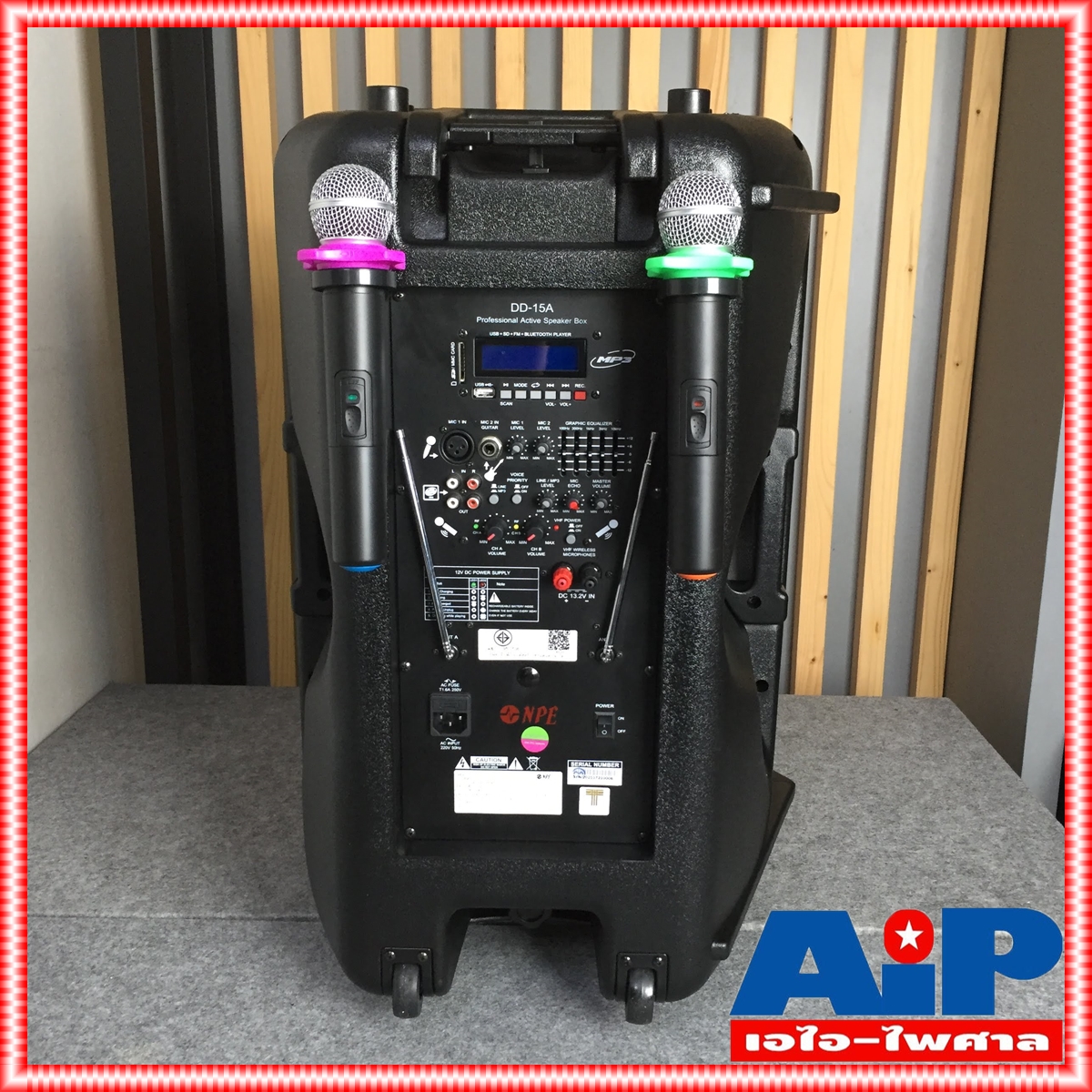 1ตู้ NPE DD-15A ตู้ ลำโพง USB บูลทูธ ไมค์ลอย 2ตัว ตู้ลำโพง 15นิ้ว DD 15 A อเนกประสงค์ ล้อลาก เอ ...