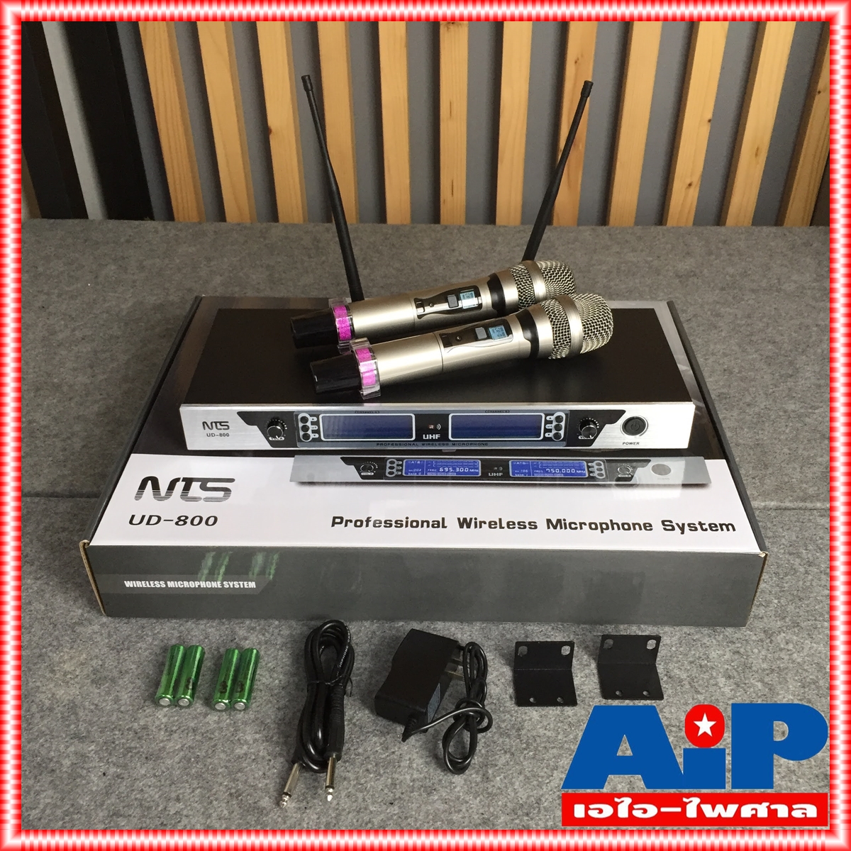 NTS UD-800 ไมค์ลอยปรับความถี่ ไมโครโฟนไร้สาย ไมค์ถือคู่ ปรับความถี่ได้ มาพร้อมปีกยึดแร็คได้ UD ...