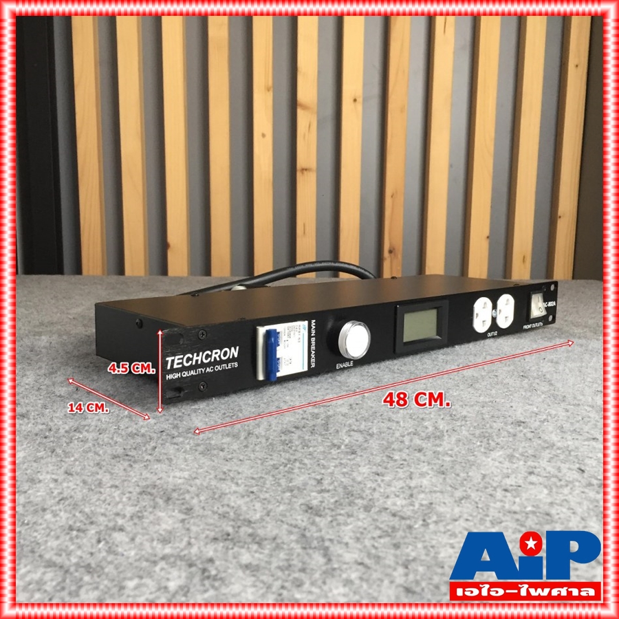 TECHCRON AC802A ปลั๊กไฟ 1U ปลั๊กขาว AC802 จอสีน้ำเงิน AC-802 ปลั๊กไฟใส่แร็ค AC 802 A ปลั๊กไฟ ...
