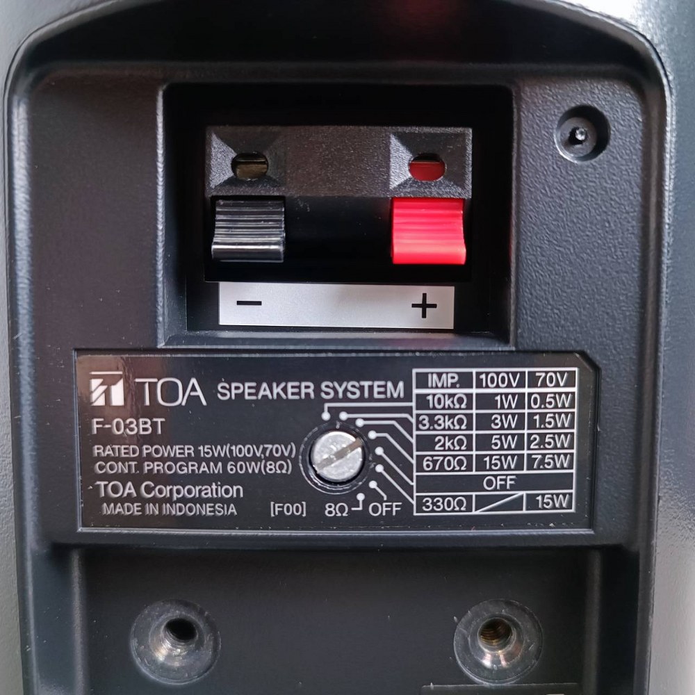 TOA F-03BT ตู้ลำโพงแขวน สีดำ พร้อมขาแขวน ลำโพงติดผนัง ขนาด 3.5 นิ้ว รองรับกำลังขับ 60 วัตต์ 8 ...