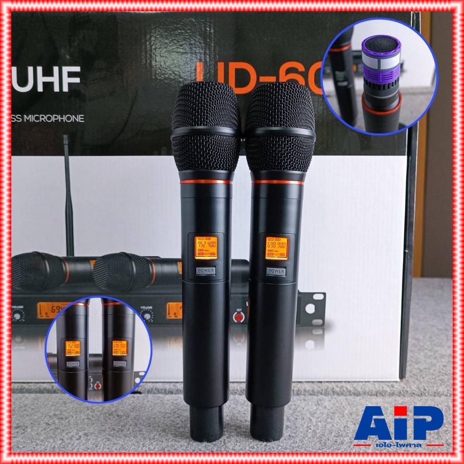 NTS UD-600 ไมค์ลอยปรับความถี่ ไมโครโฟนไร้สาย ไมค์ถือคู่ เปลี่ยนความถี่ได้ ย่านความถี่ UHF UD 600 ...