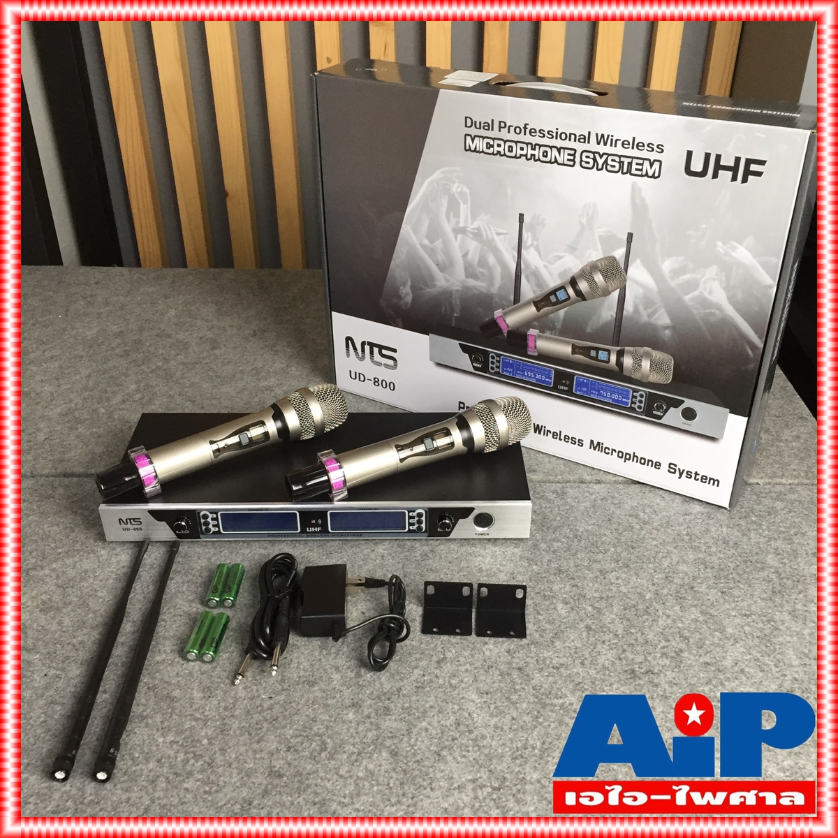 NTS UD-800 ไมค์ลอยปรับความถี่ ไมโครโฟนไร้สาย ไมค์ถือคู่ ปรับความถี่ได้ มาพร้อมปีกยึดแร็คได้ UD ...