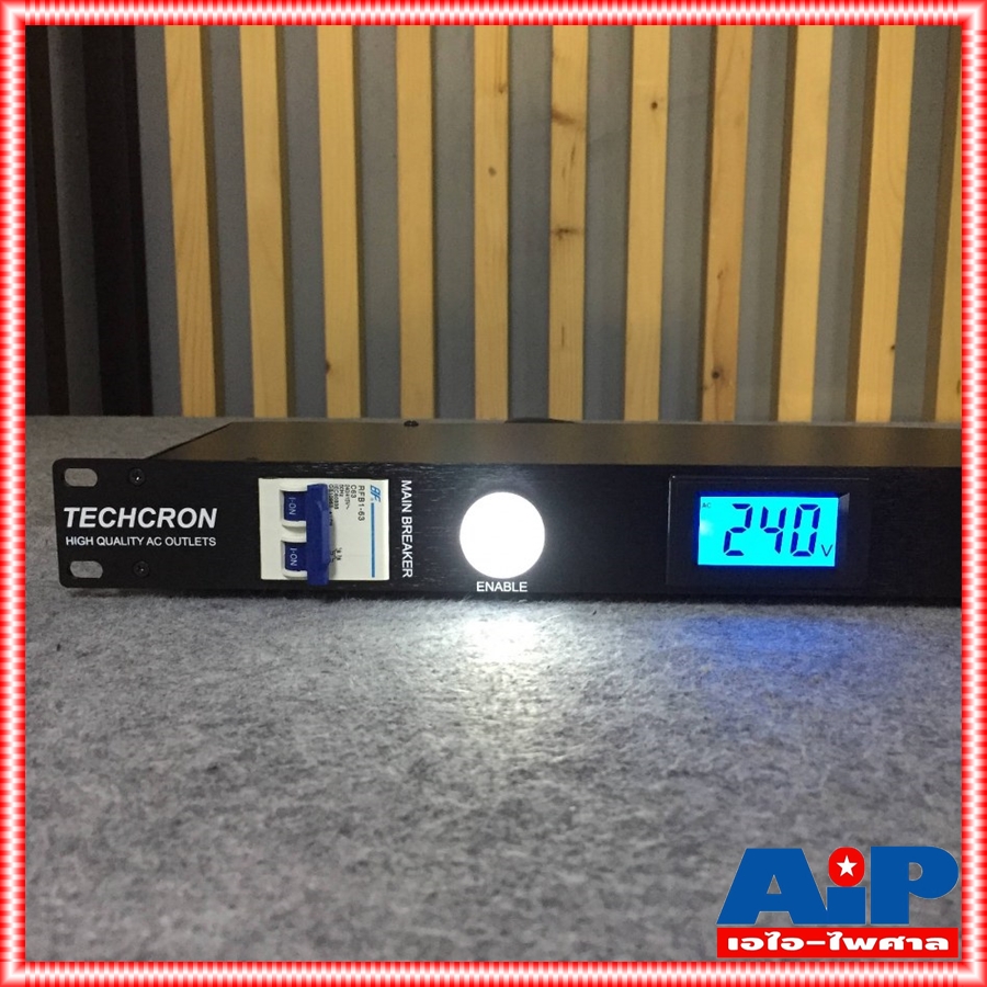 TECHCRON AC802A ปลั๊กไฟ 1U ปลั๊กขาว AC802 จอสีน้ำเงิน AC-802 ปลั๊กไฟใส่แร็ค AC 802 A ปลั๊กไฟ ...