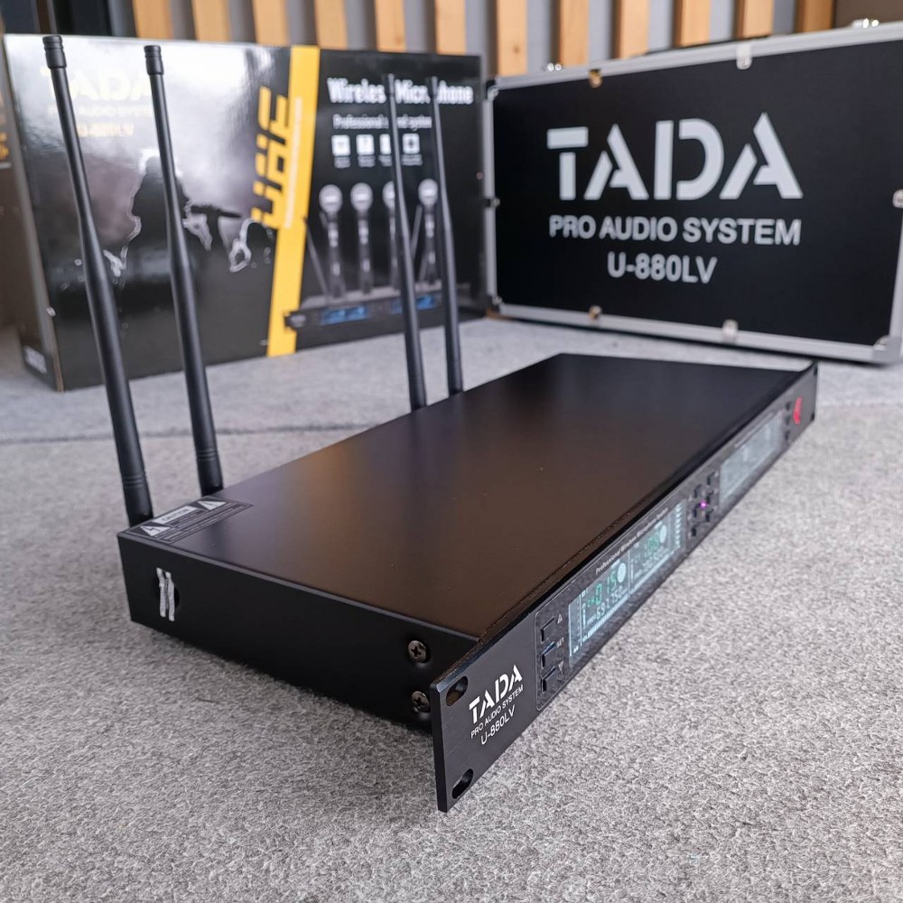 TADA U-880LV ไมค์ลอย 4ด้าม ไมค์ลอยมือถือคู่UHF มีกระเป๋า ไมค์ลอย ไมค์คาราโอเกะ WIRELESS ...