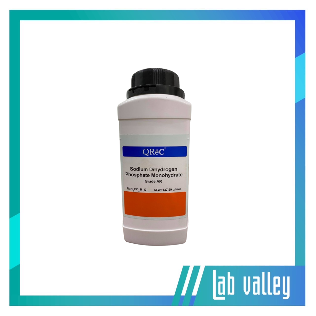 Sodium dihydrogen phosphate monohydrate AR.grade (1 กิโลกรัม/ขวด) ยี่ห้อ Qrec, Newzealand - แล็ป ...