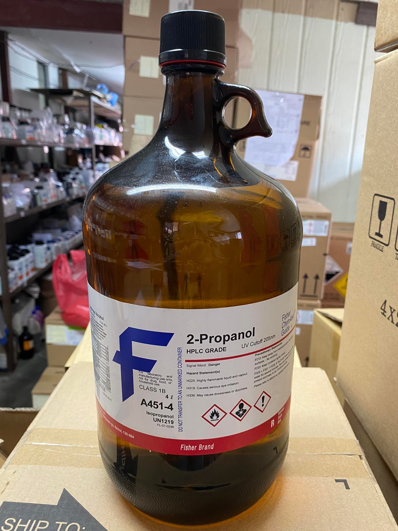 2-Propanol (isopropyl alcohol) HPLC grade (4 ลิตร/ขวด) ยี่ห้อ Fisher, England - แล็ป วัลเล่ย์ ...